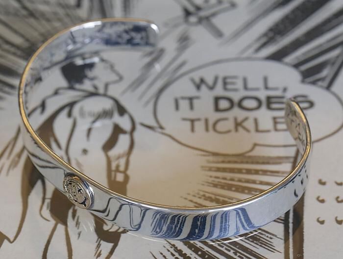 14AO 341 Flat Silver Bangle K10trip smile