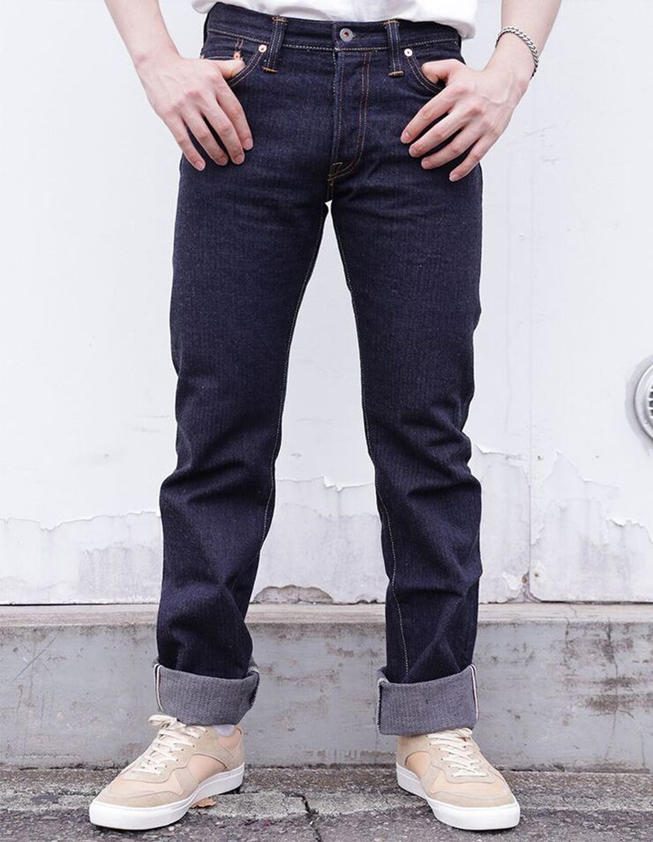 GZ-16ST-01OW 16oz Herringbone jeans straight(One washed)