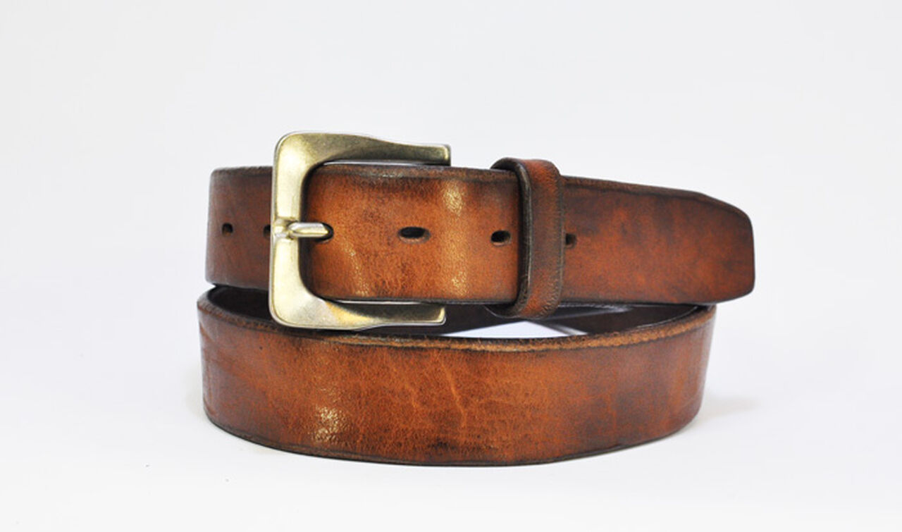VINTAGE WORKS DH5662 Handmade leather belt (BRONZE)