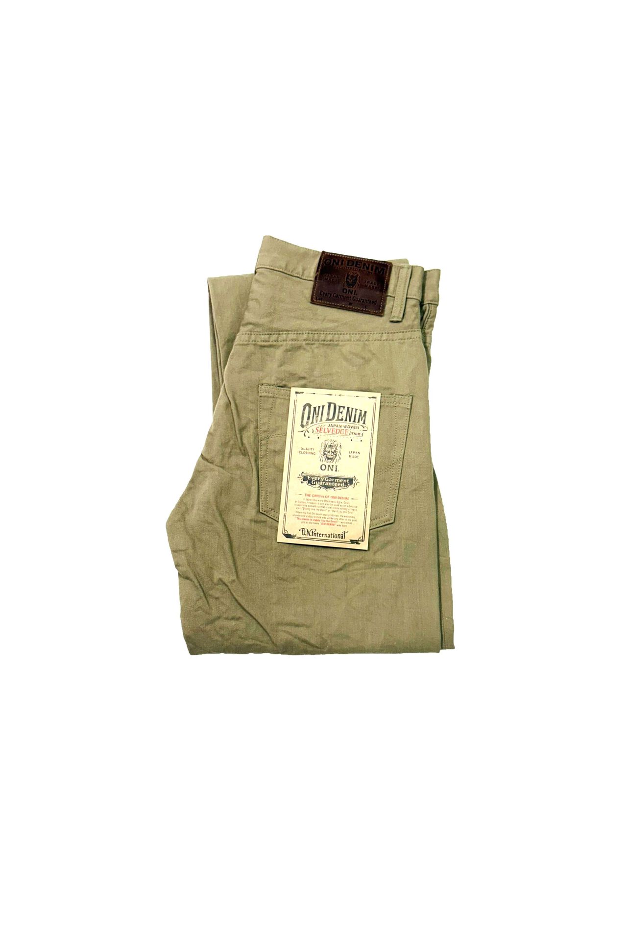 Denimio | ONI266SVC-KHB Selvedge Chino Khaki Beige Relax Straight