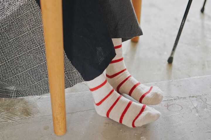NK0705 Mohair Wool Border Socks