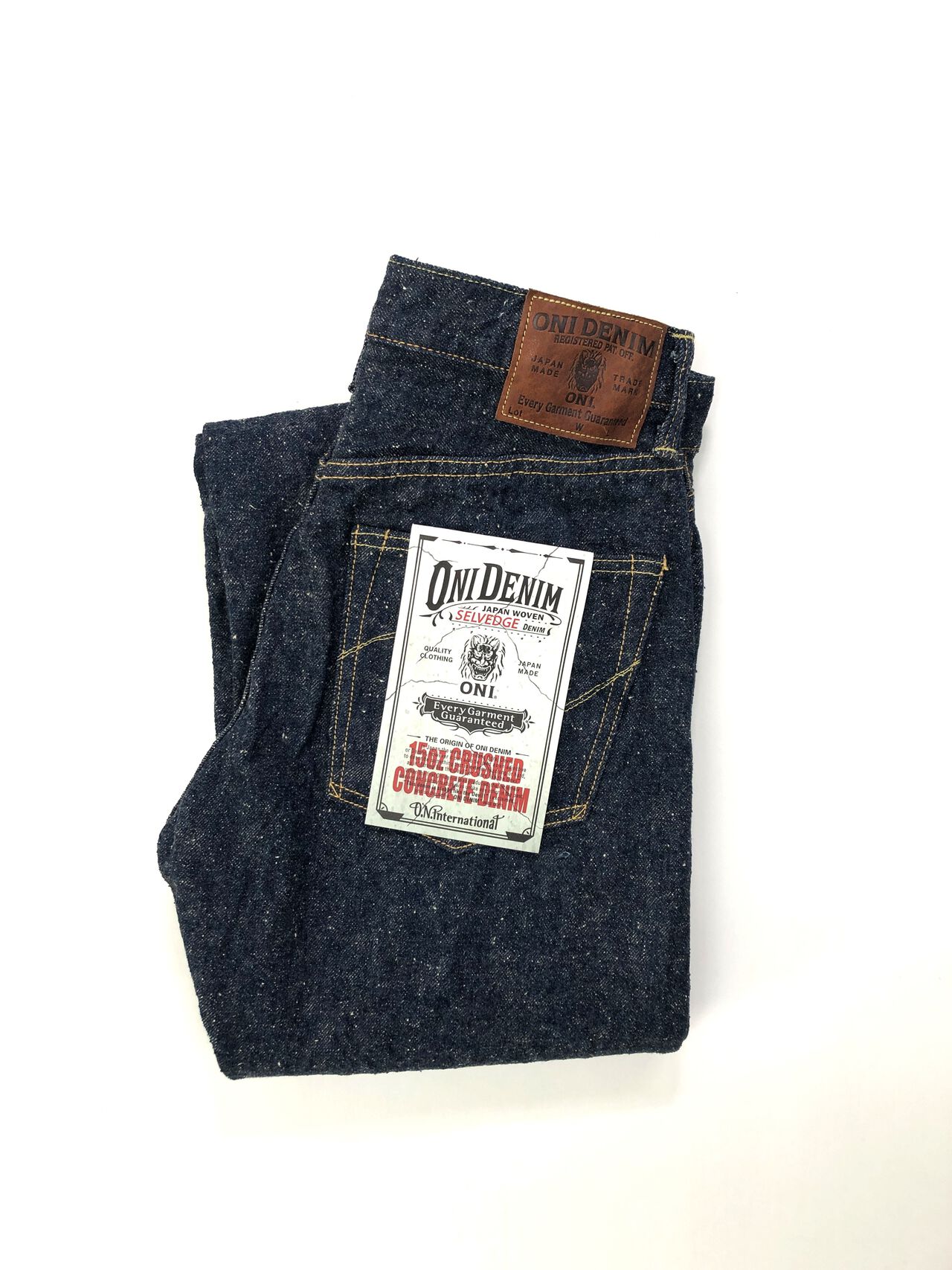 DENIMIO | ONI246-CCD-Kabuki 15oz Crushed Concrete Denim Kabuki Selvedge Neat Straight