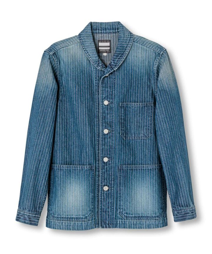 03-146-AW Stripe denim coveralls