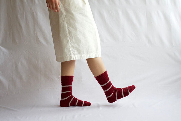 NK0705 Mohair Wool Border Socks