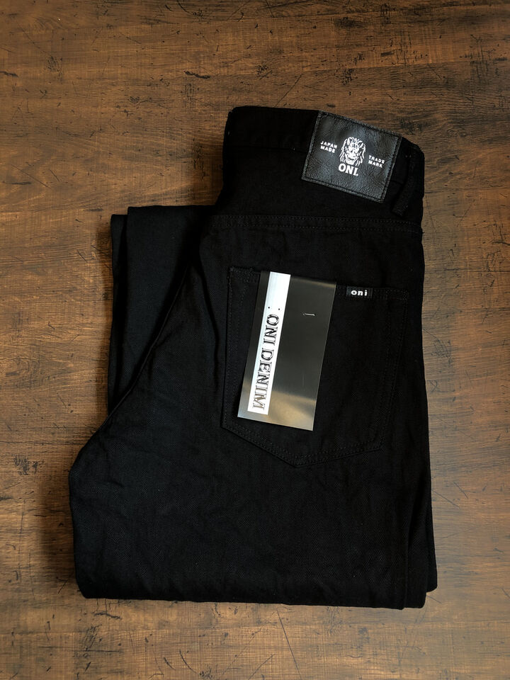 DENIMIO | ONI242-13BK 13oz Jet Black Denim Super Wide Straight